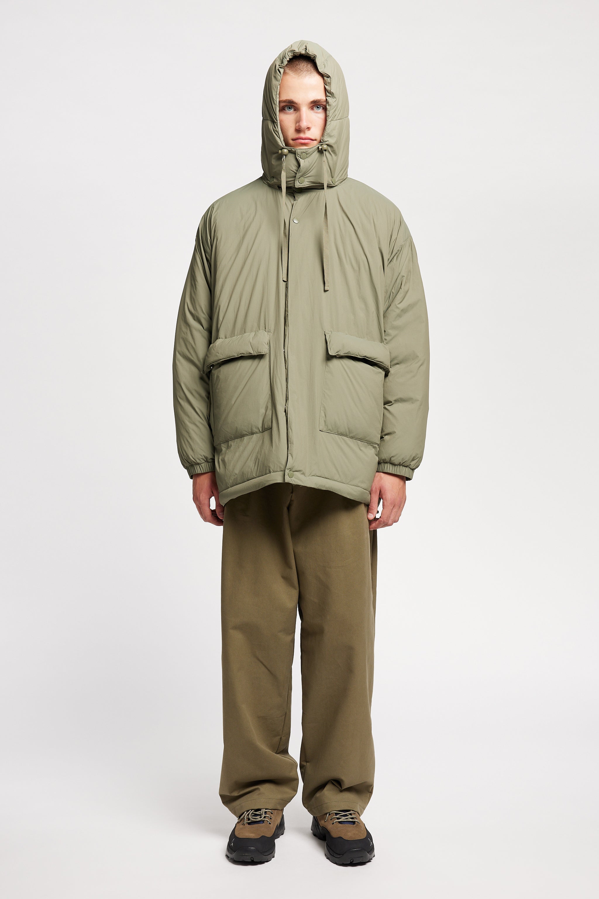 Shop Prospect Down Puffa Jacket — Dusty Olive | Kloke