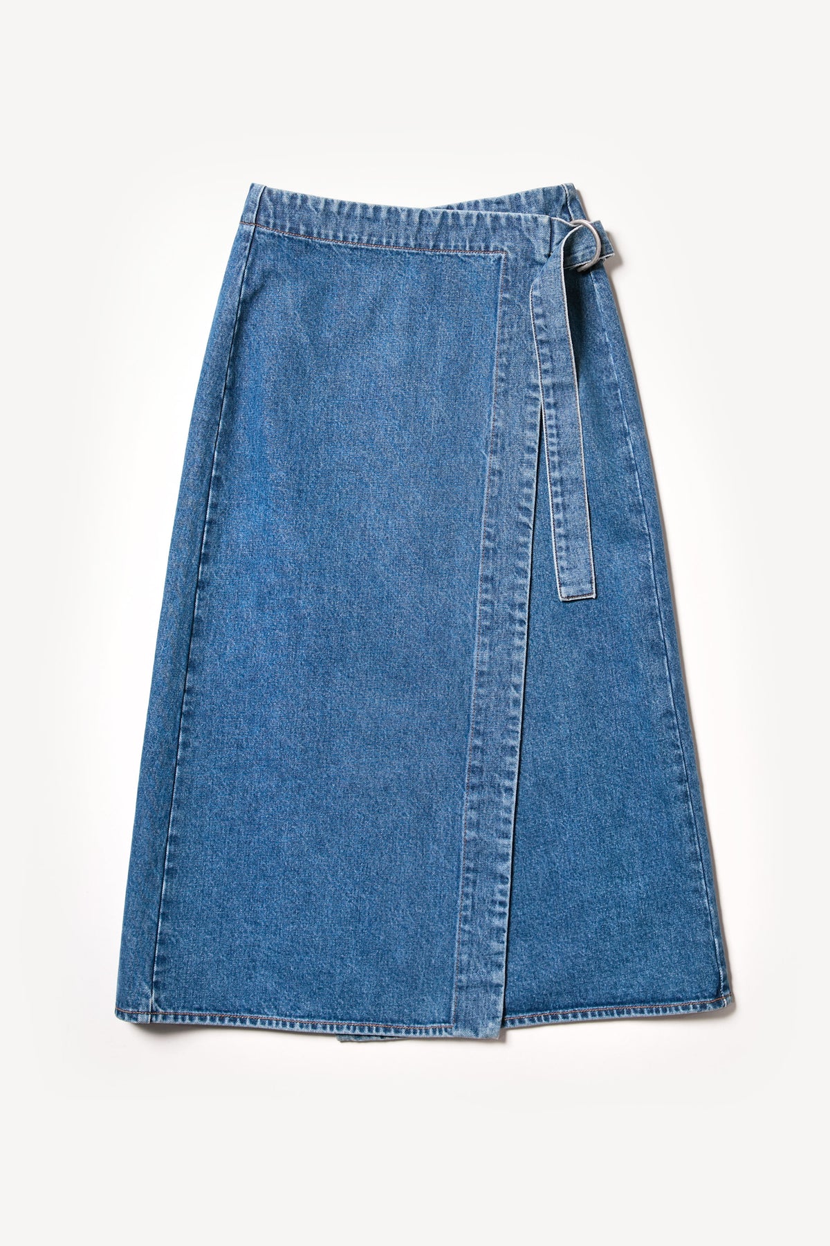 Shop Parity Denim Wrap Skirt — Mid Wash Denim | Kloke
